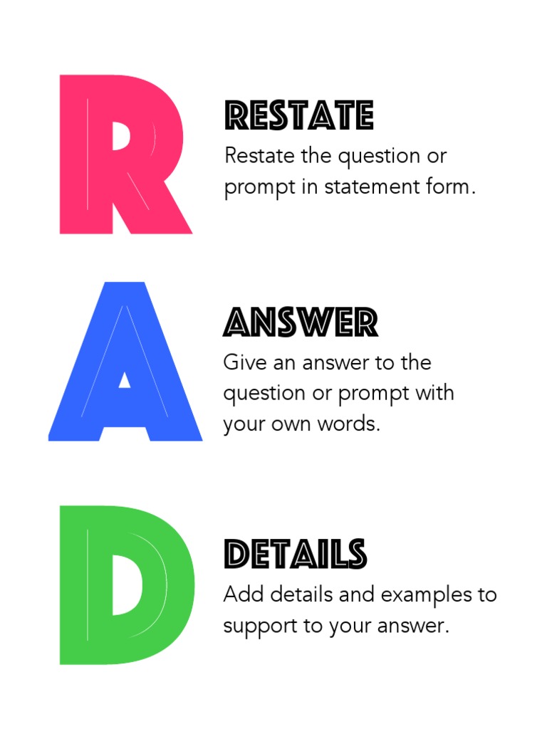 Restate: Restate The Question or Prompt in Statement Form | PDF