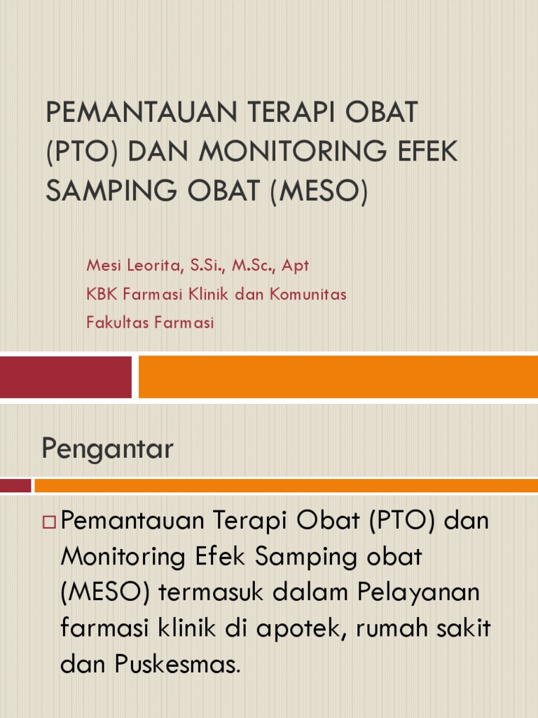 3. Pemantauan Terapi Obat (PTO) Dan ...