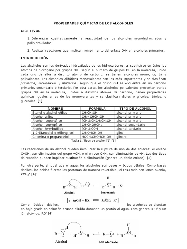 Lab 3 Propiedades Quimicas de Los Alcoholes | PDF | Alcohol | Etanol