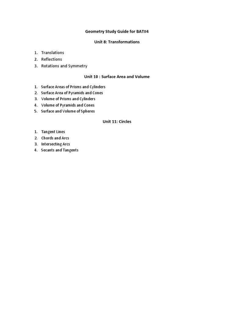 Translations 2. Reflections 3. Rotations and Symmetry: Geometry Study ...