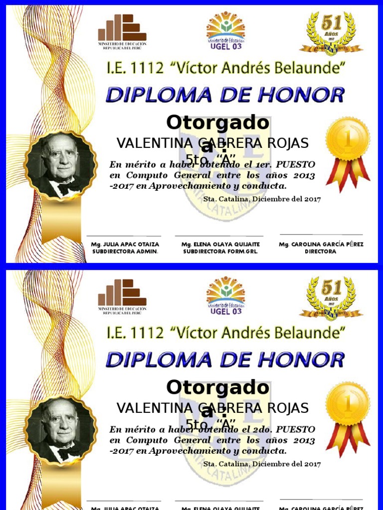 Diplomas 10 Primeros Puestos