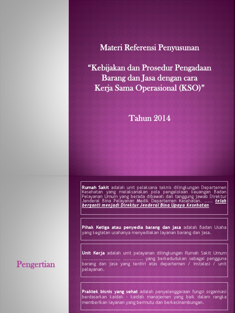Kebijakan KSO untuk Rumah Sakit | PDF