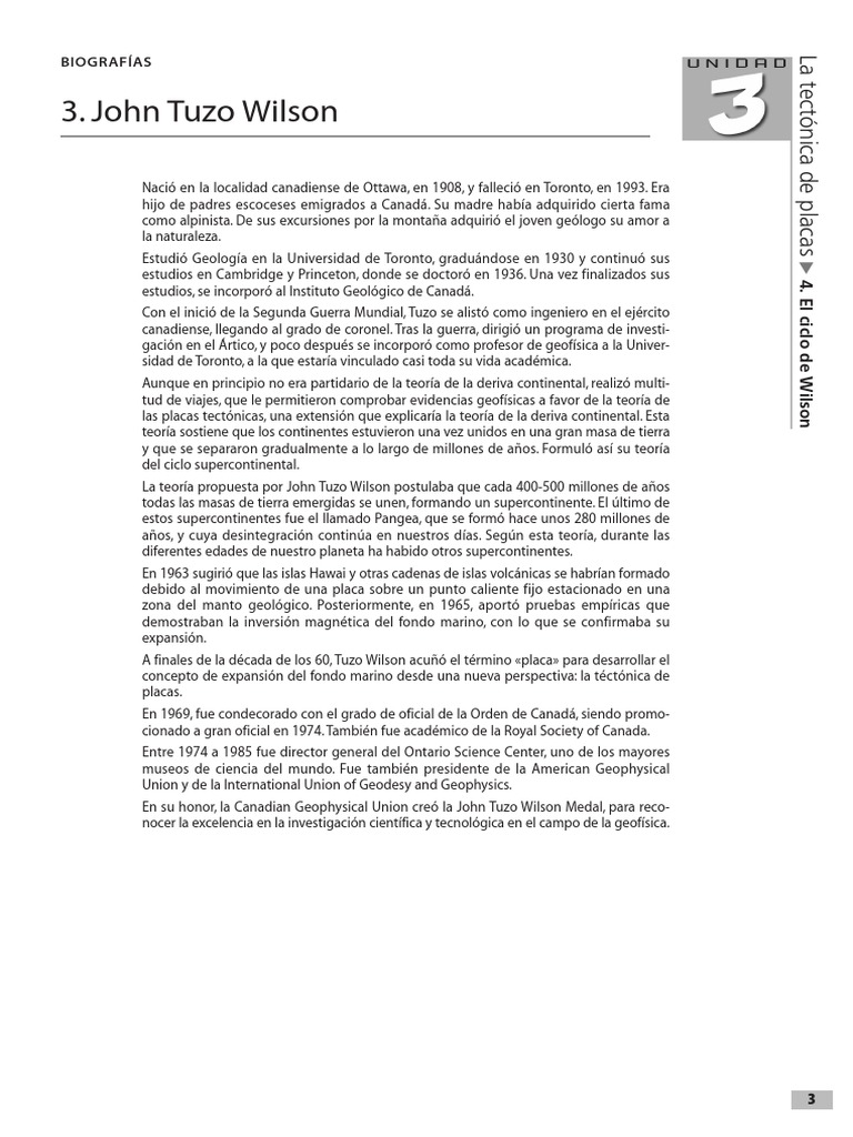 Biografía de John Tuzo Wilson | PDF | Geología | Science
