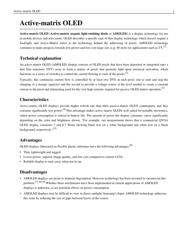 Active Matrix Oled | PDF | Oled | Display Technology