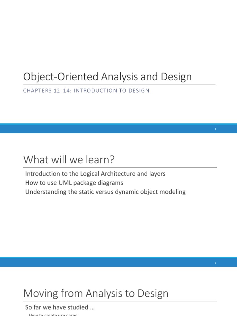 Object-Oriented Analysis and Design: Chapters 12-14: Introduction To Design | PDF | Object ...