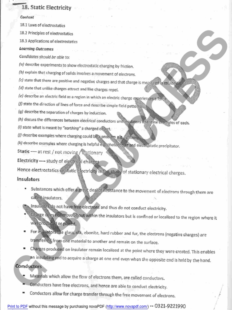 Static Electricity | PDF