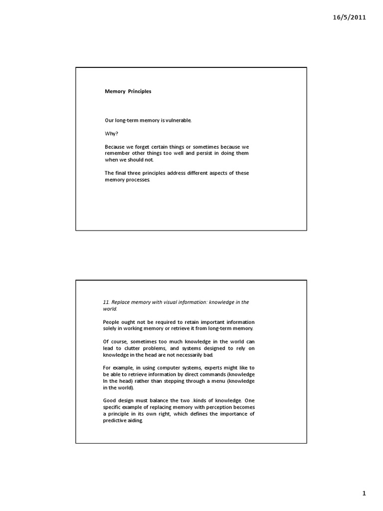 5 - Part 2 - Memory Principles | PDF | Memory | Working Memory