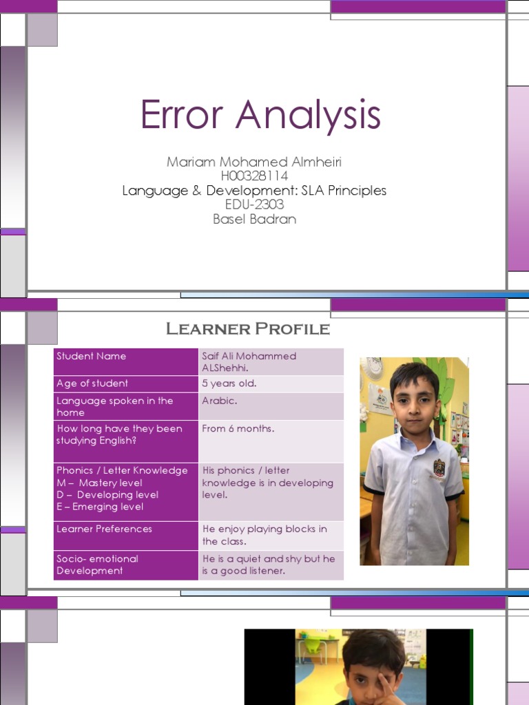 Error Analysis Presentation Pdf Phonics Reading Comprehension