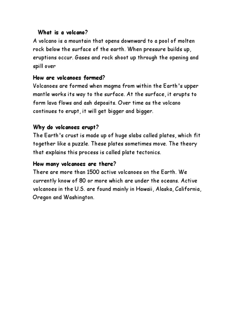 Understanding Volcanoes: Formation and Eruptions | PDF