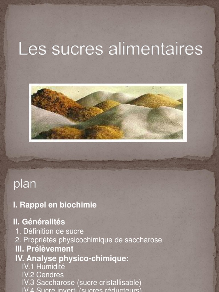 Les Sucres Alimentaires | PDF | Saccharose | Sucre