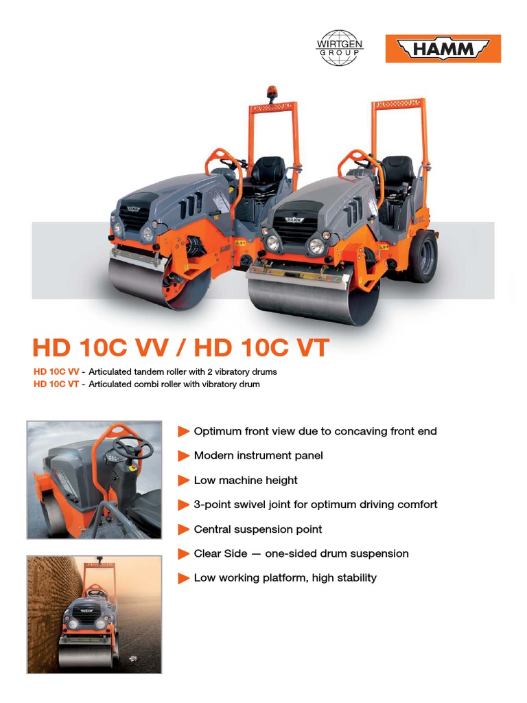 Hamm HD 10C VV/VT Specifications | PDF | Horsepower | Engines