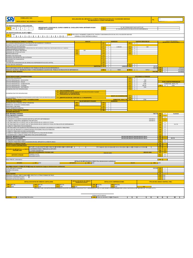Formulario-102A-1 | Impuesto sobre la renta | Impuestos