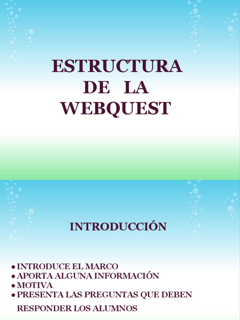 Estructura y elementos clave de una webquest para el aprendizaje | PDF