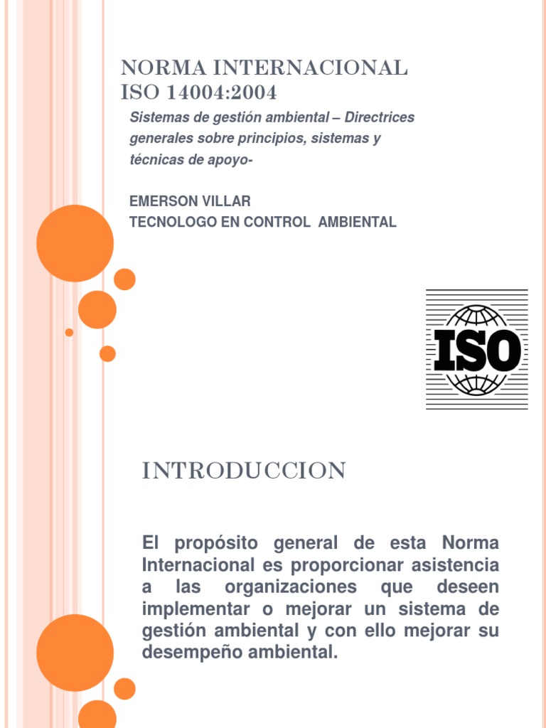 Norma Internacional Iso 14004 2004 Sga_sistema de Gestión Ambiental ...