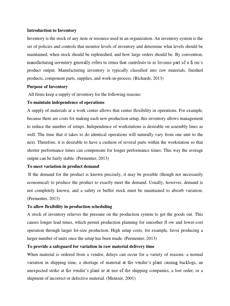 Introduction to Inventory Planning and Management | PDF | Inventory ...