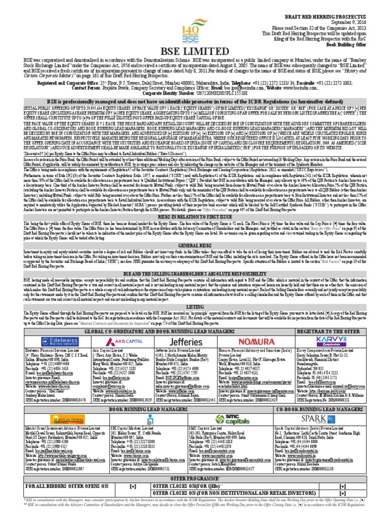 Bse Limited PDF | PDF | Stocks | Board Of Directors