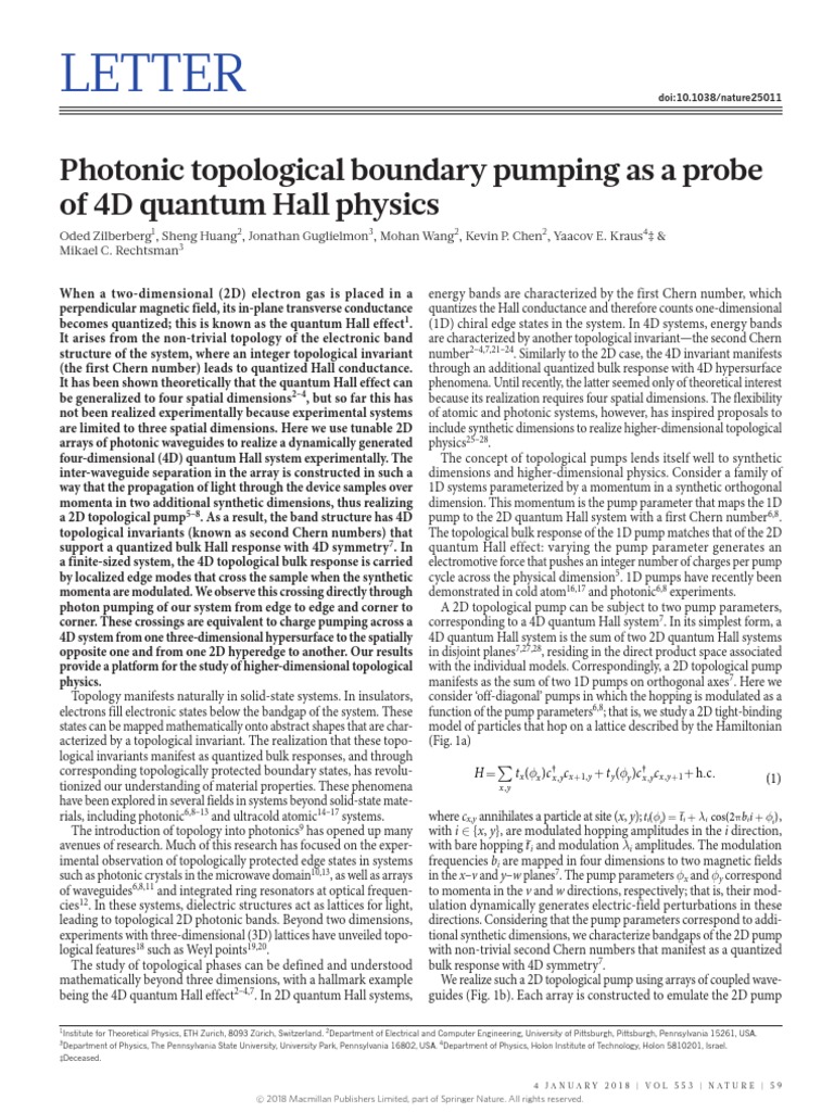Letter: Photonic Topological Boundary Pumping As A Probe of 4D Quantum ...