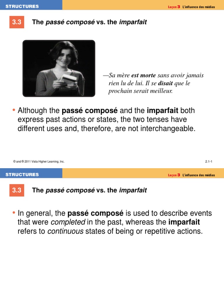 The Passé Composé vs. the Imparfait (1) | Rules | Grammar
