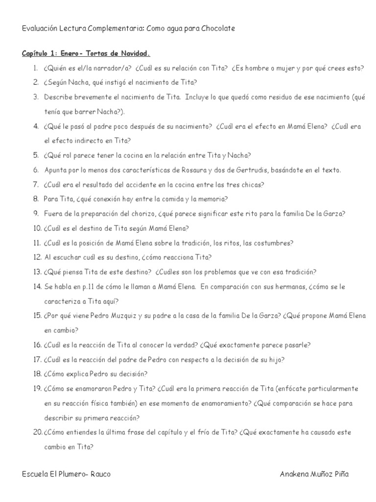 Como Agua para Chocolate | PDF | Alimentos