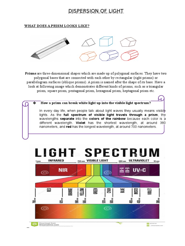 Understanding Light Dispersion in Prisms | PDF | Prism | Rainbow