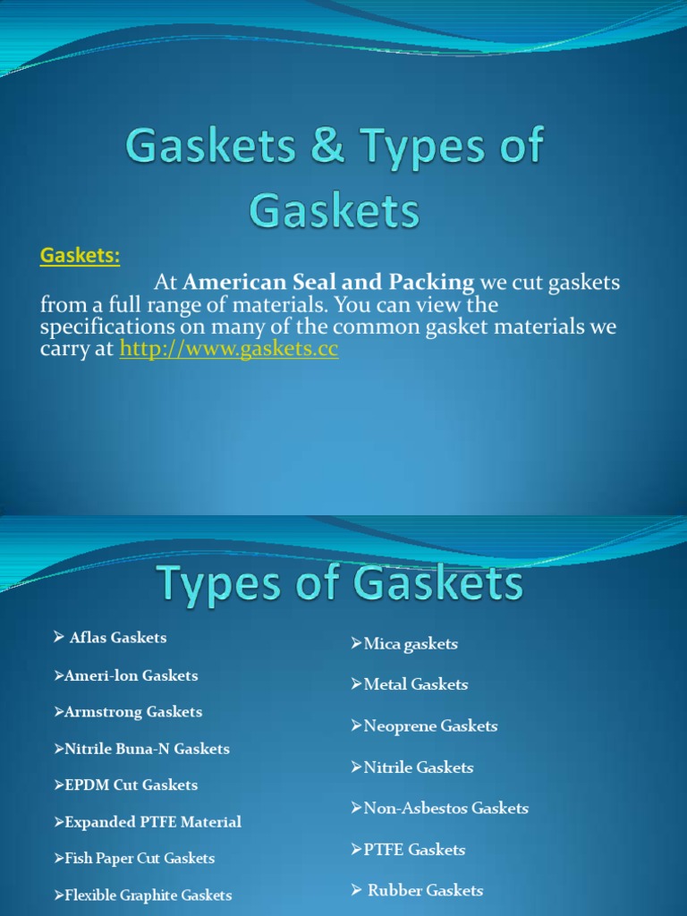 Types and Materials of Gaskets | PDF | Home & Garden