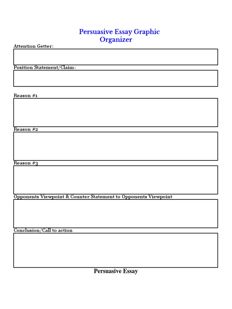 Persuasive Essay Graphic Organizer | PDF | Essays | Gun Control