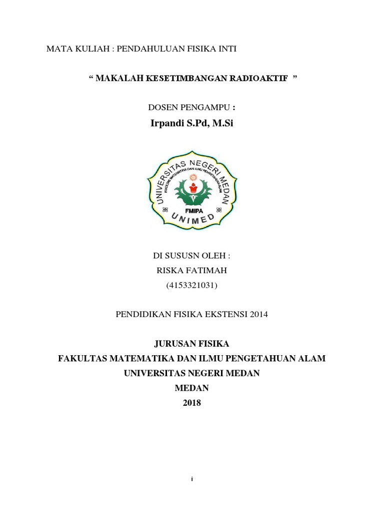 KESETIMBANGAN RADIOAKTIF Riska | PDF