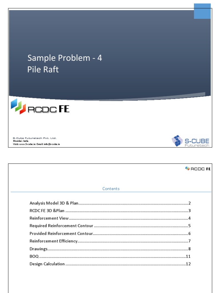 RCDC FE-Sample Problem 4-PileRaft | PDF | Column | Concrete