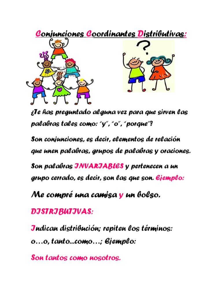 Conjunciones Coordinantes Distributivas | PDF | Palabra | Mecánica del ...