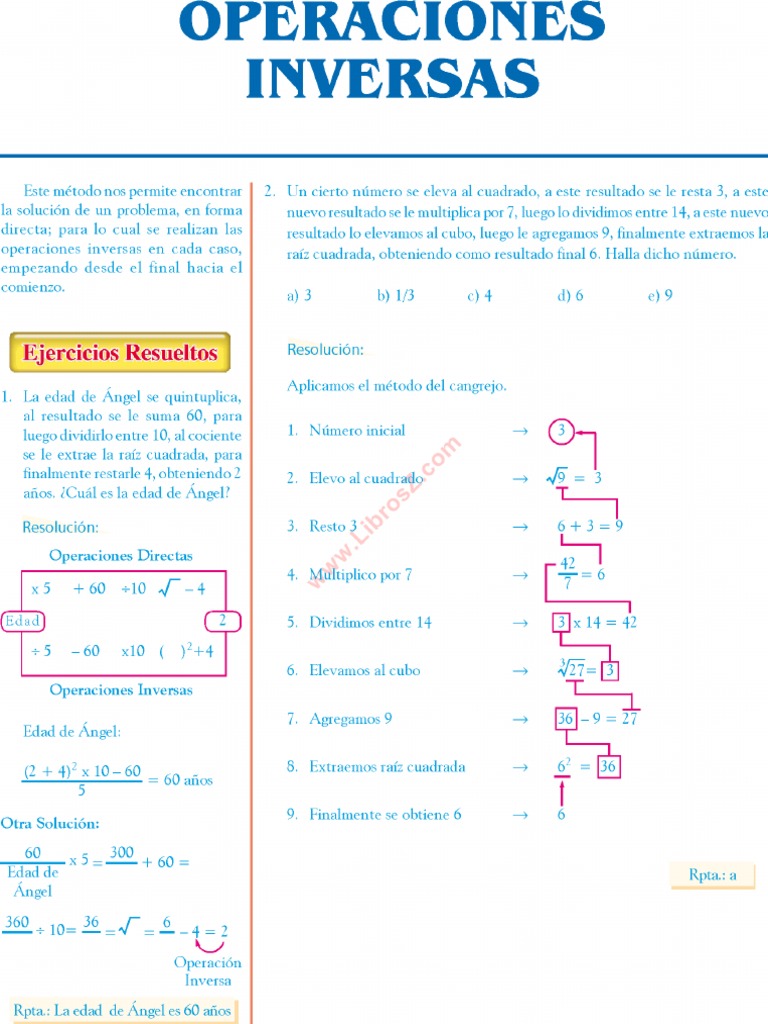 Sem 29 - Operaciones Inversas | PDF