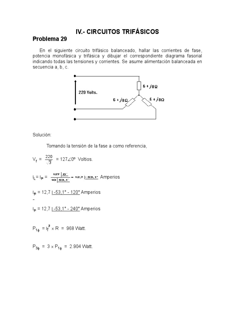 Guia Resueltos Circuitos Trifasicos | PDF | Energia electrica | Impedancia eléctrica