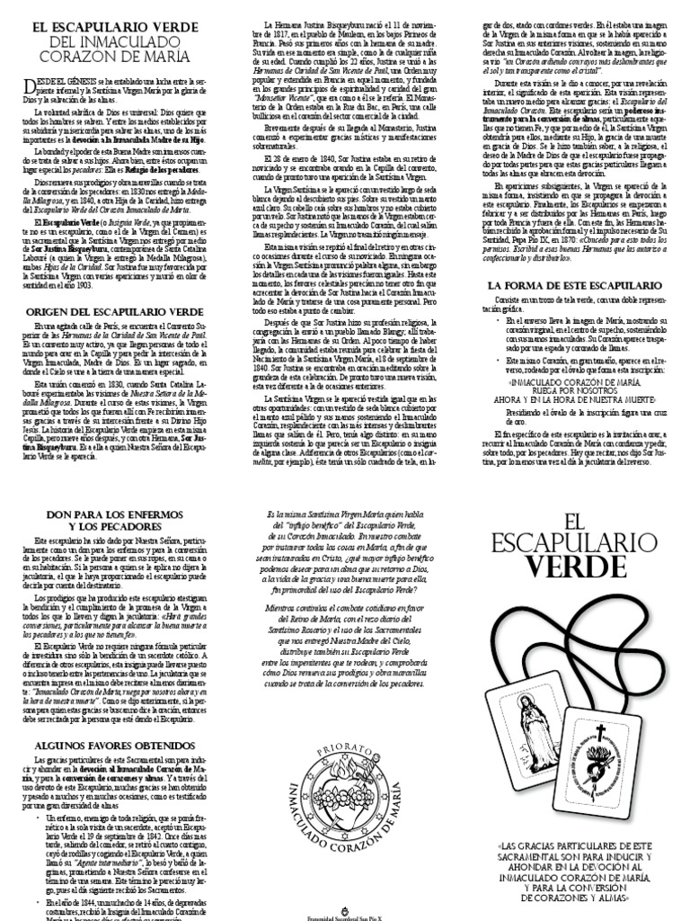 Escapulario Verde | PDF | María, madre de Jesús | Oración