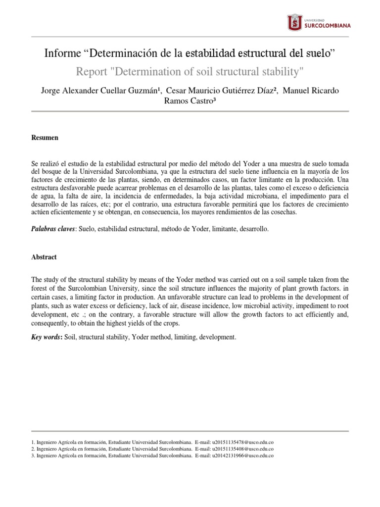 Estabilidad Estructural de El Suelo | PDF | Suelo | Coloide