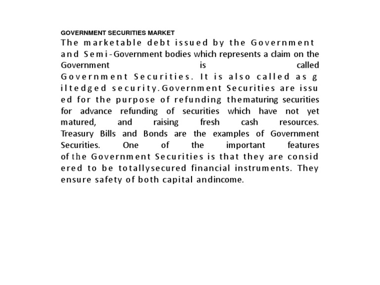 Government Securities Market | PDF | Finance & Money Management