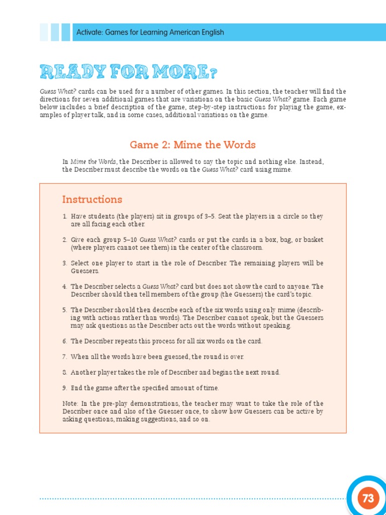 Mime the Words: A Variation on the Guess What? Game Focusing on Non ...