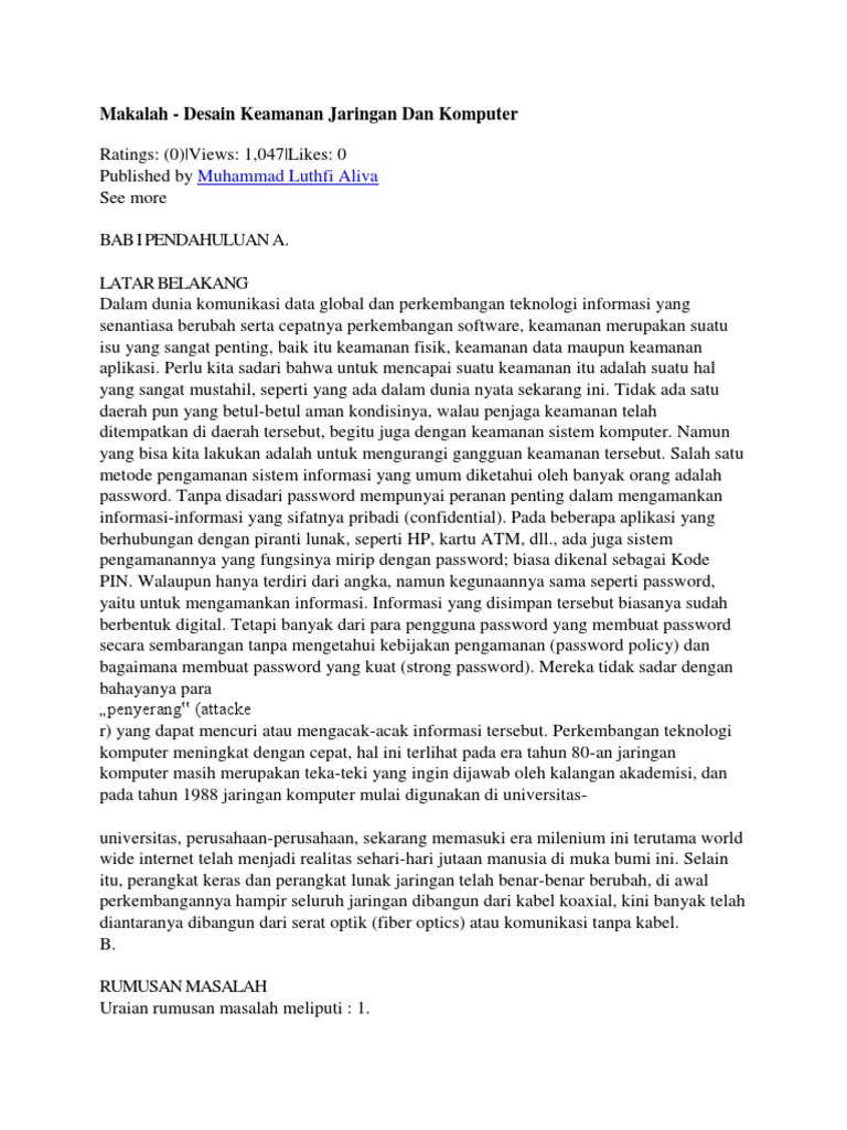 Makalah KEAMANAN | PDF | Komputer