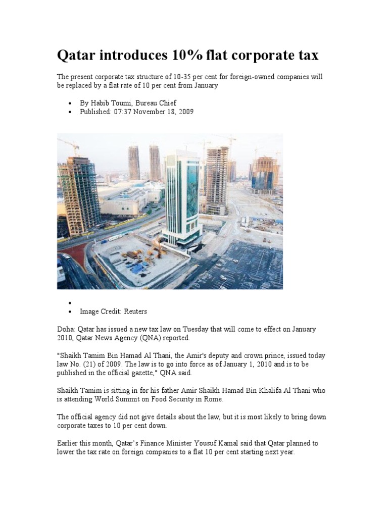 Qatar Introduces 10 | PDF | Taxes | Taxpayer