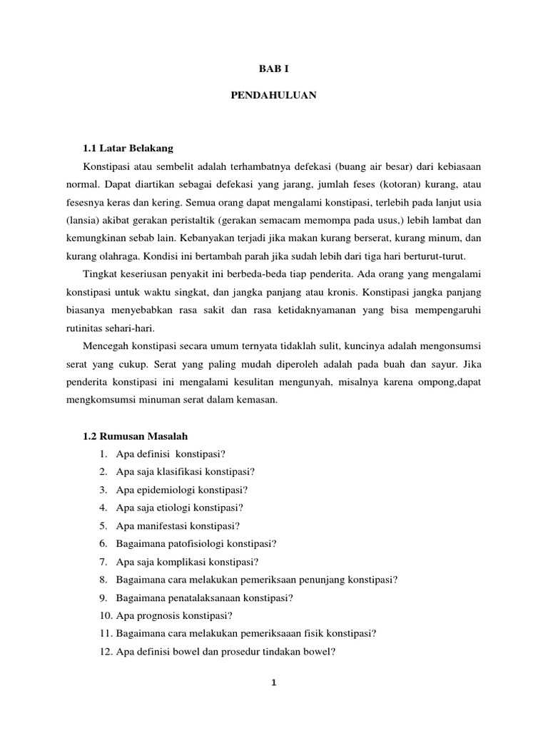 Makalah Tutorial 2 Konstipasi | PDF