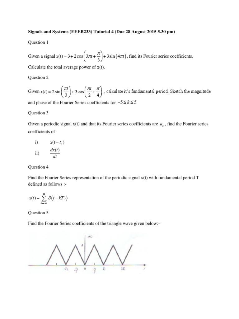 Tutorial4 PDF | PDF | Signal Processing | Applied Mathematics