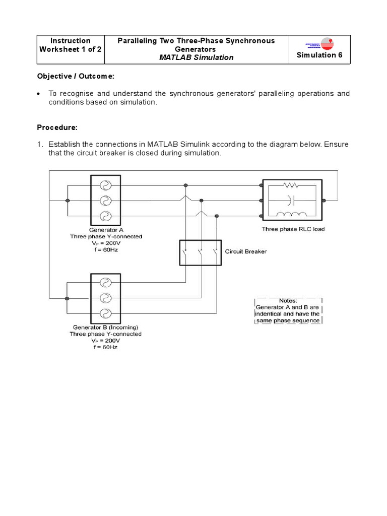 Paralleling Synchronous Generators Simulation | PDF | Science ...
