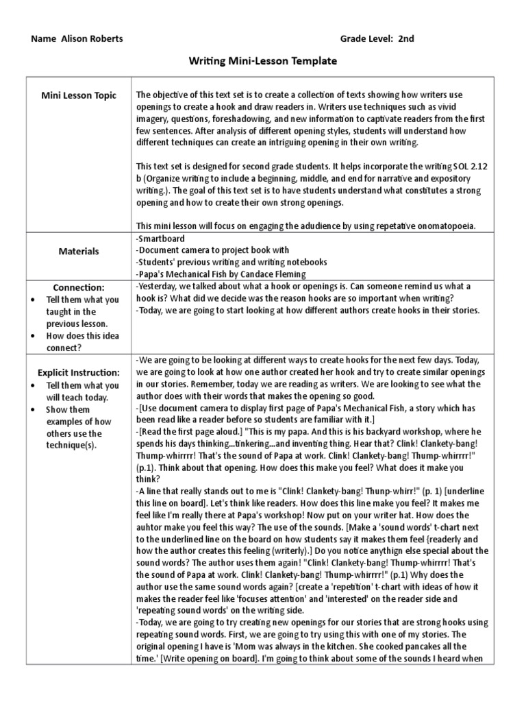 Mini Lesson 1 | PDF | Cognition | Communication
