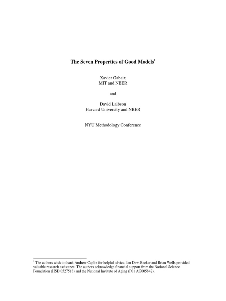 Seven Essential Properties of Economic Models | PDF | Economic Model ...