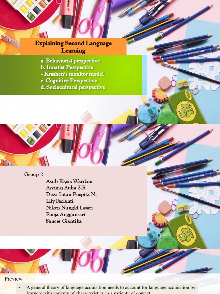 Exploring Perspectives on Second Language Acquisition: Behaviorism ...