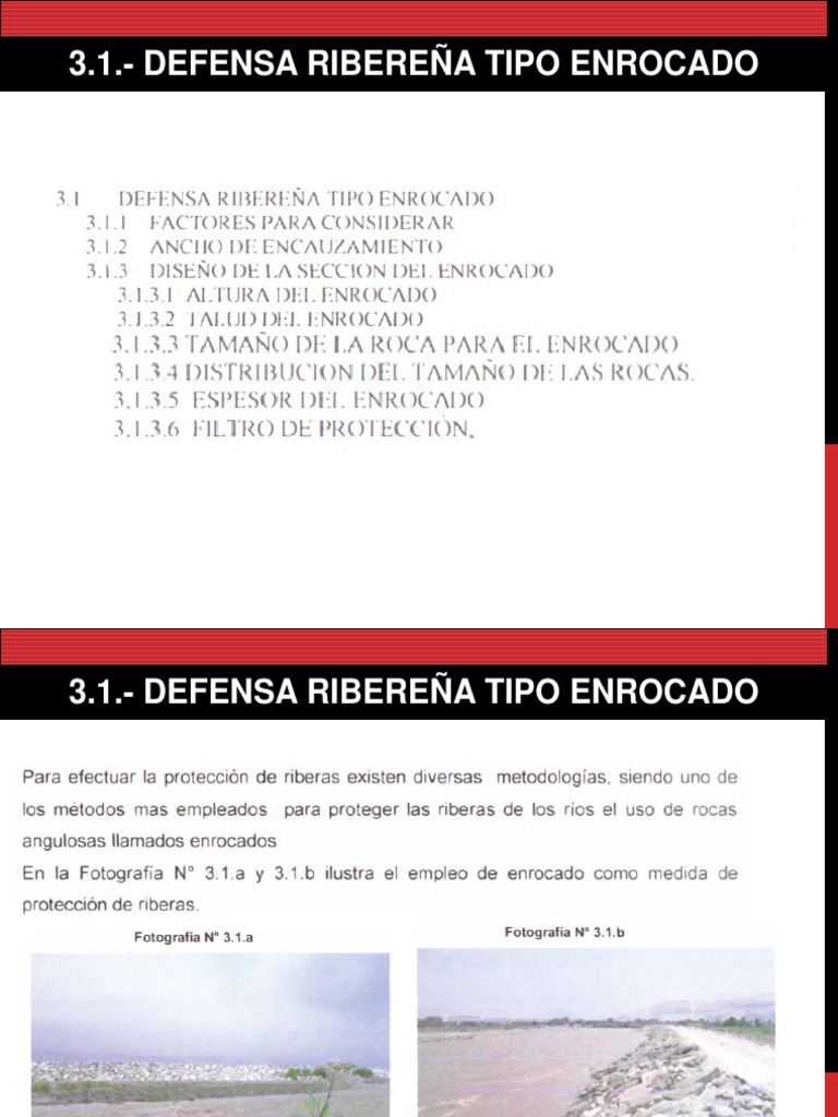 Diseño de Enrocados en Defensa Ribereña | PDF | Ingeniería