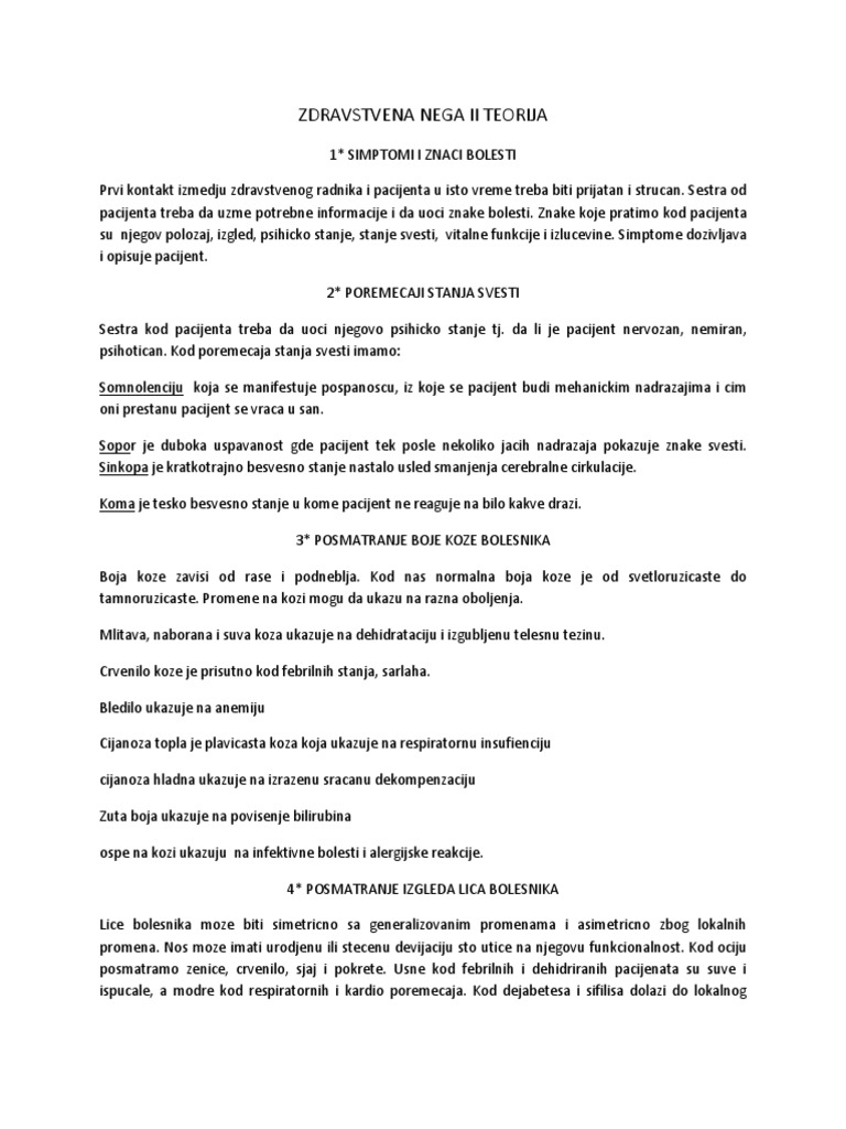 Zdravstvena Nega 2 | PDF