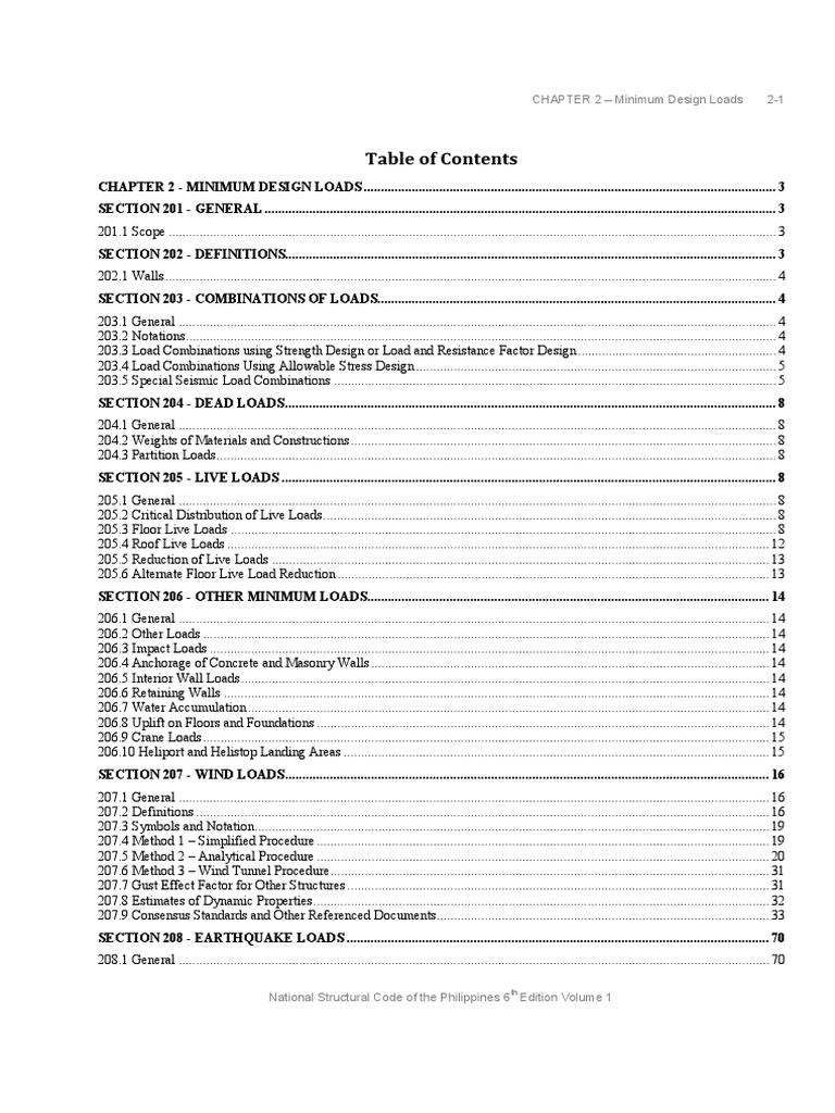 NSCP 2010 v1 Chapter 2 - Loads and Actions - Final Draft | PDF ...