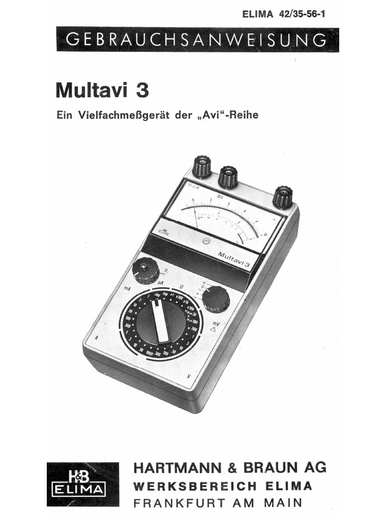 Hartmann Braun Multavi 3 Manual de | PDF