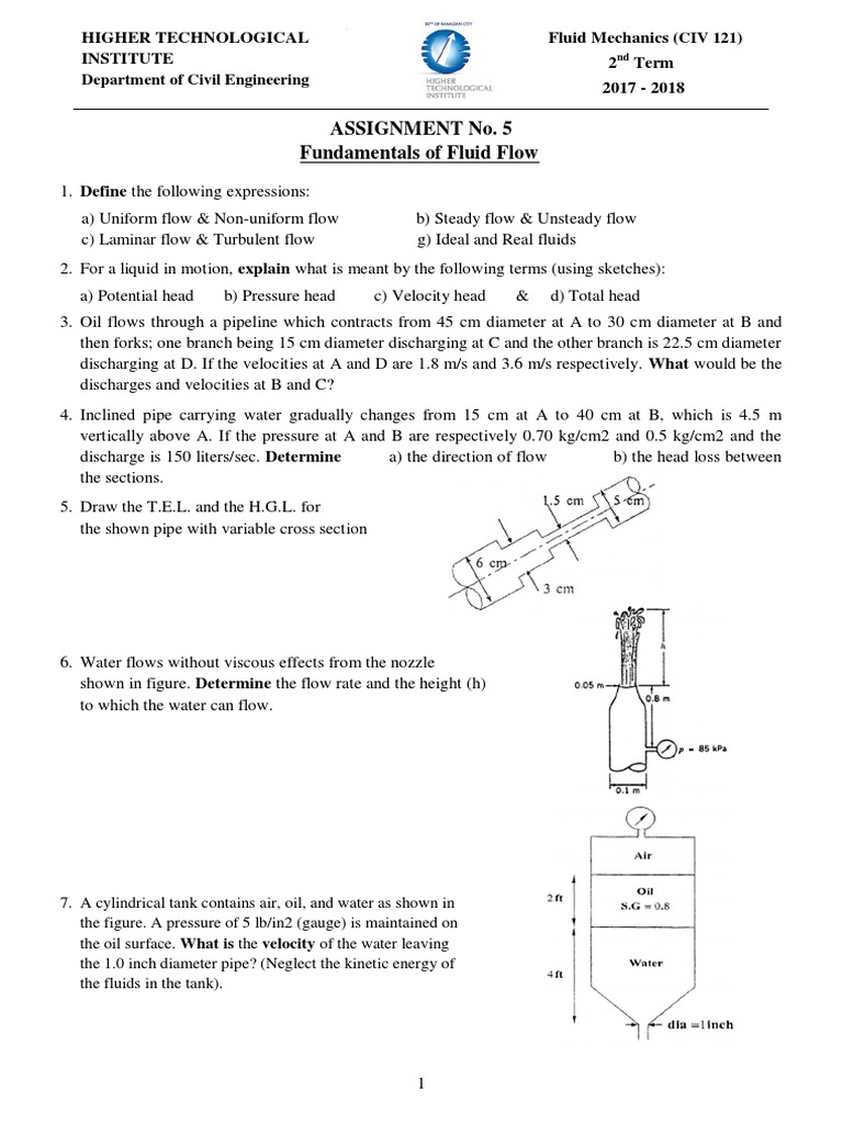 Assign - 5 (Fluid Flow) | PDF | Fluid Dynamics | Flow Measurement