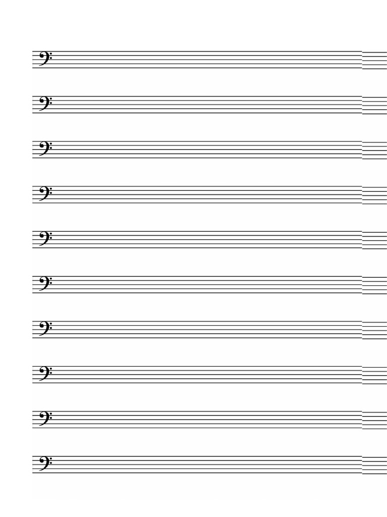 Partitura en Blanco Con Clave de Fa | PDF