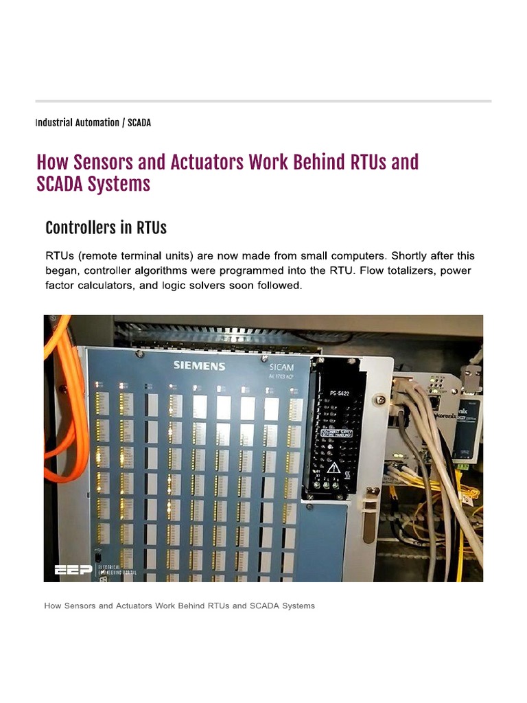 How Sensors and Actuators Work Behind RTUs and SCADA Systems | PDF ...